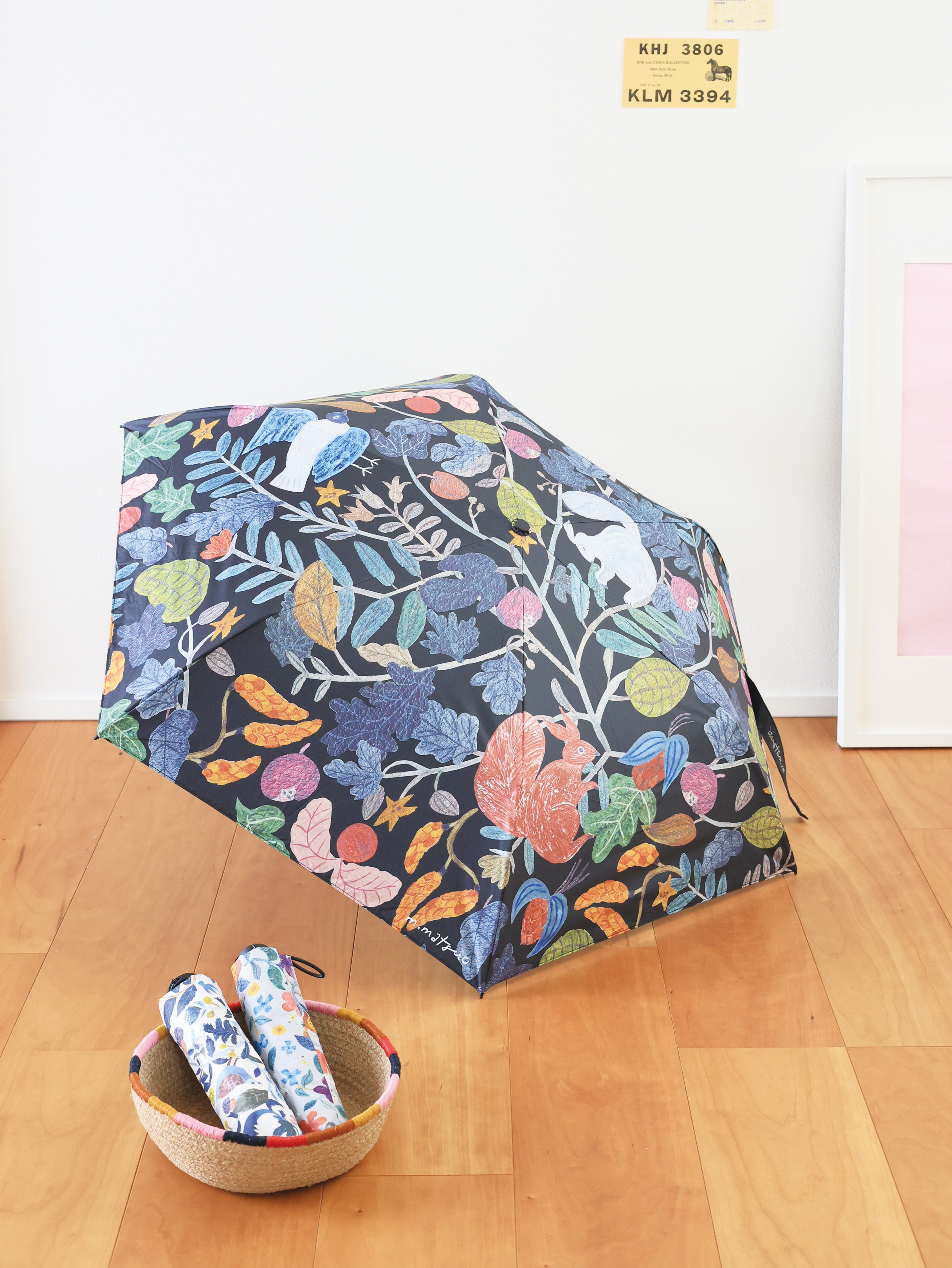 Matsuo Miyuki Folding Umbrella Plants Squirrel 8000000works エイトミリオン